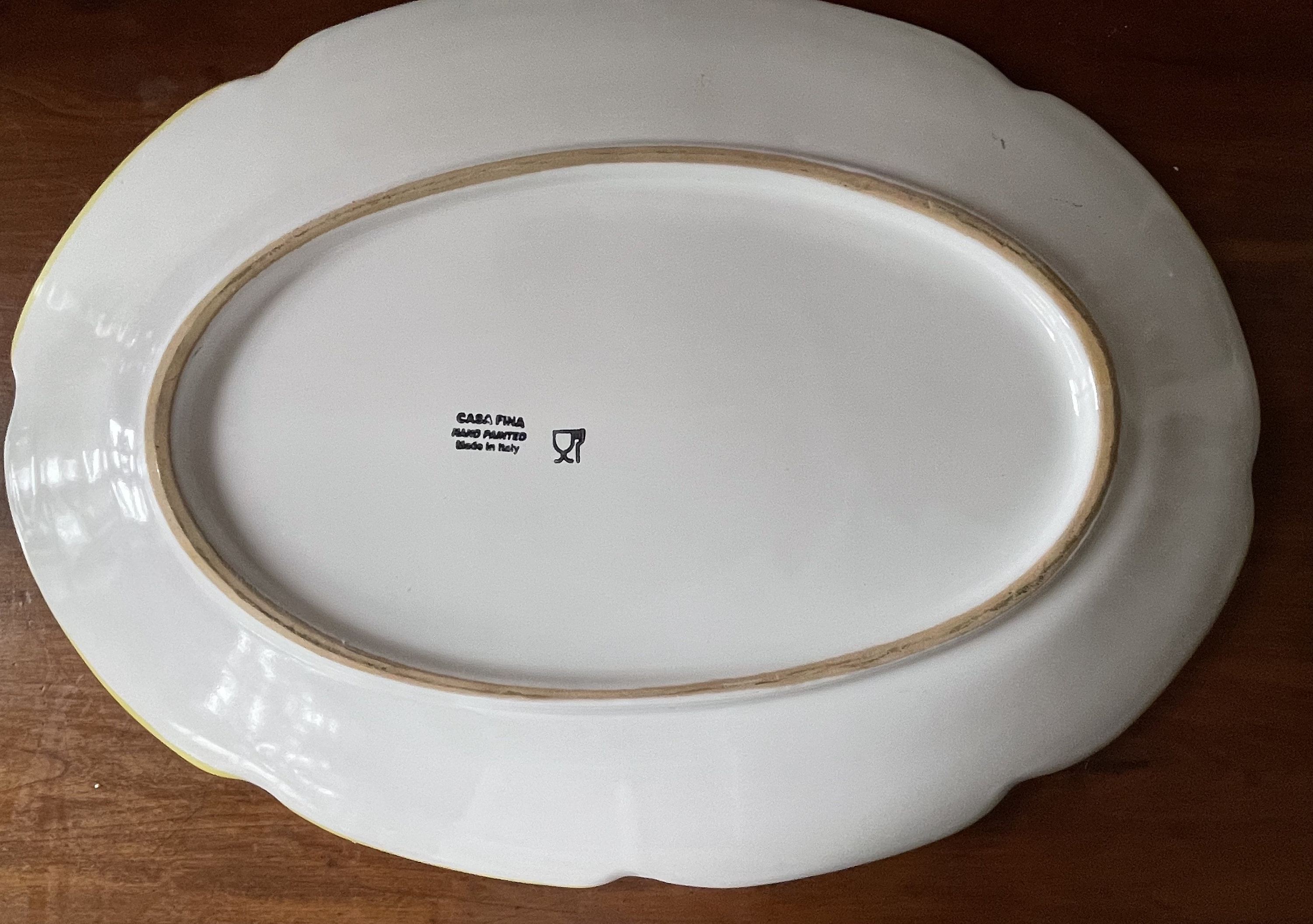 Vietri Campagna Chicken Casafina Italy Yellow Oval Platter With Orange ...