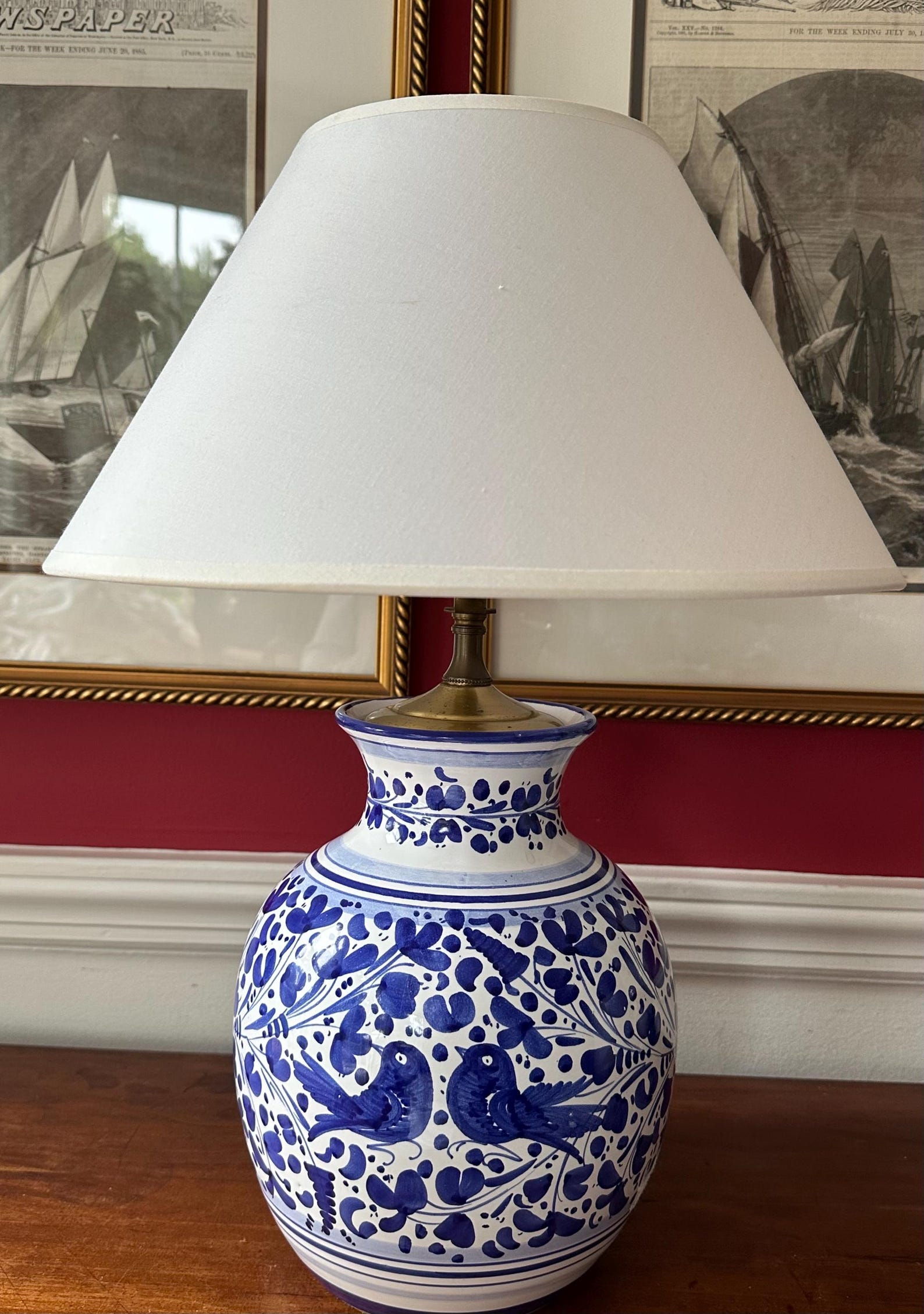 Rare Deruta ARABESCO BLUE Table Lamp With Shade - Etsy