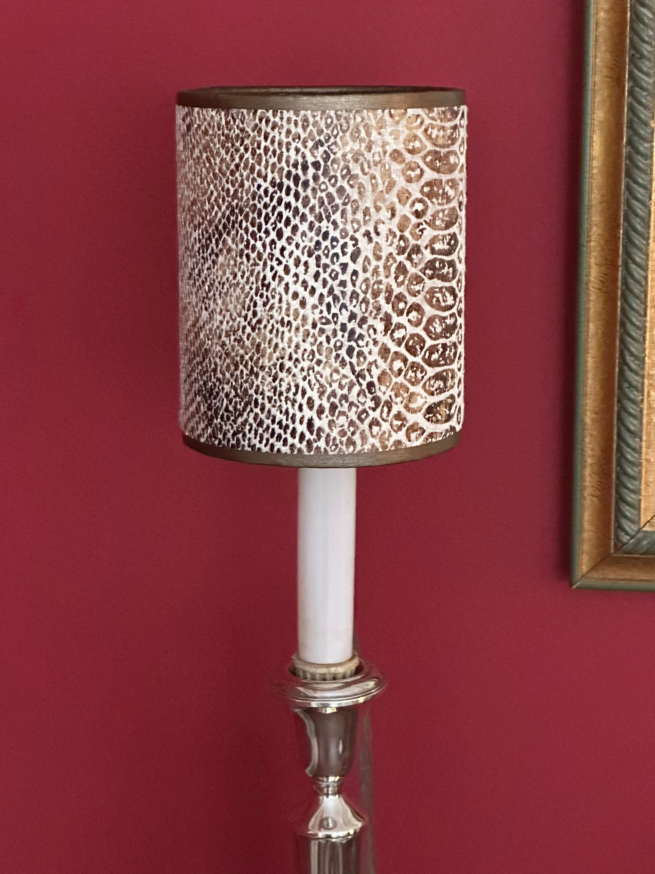 Pair Faux Snake/reptile Skin Candlestick or Sconce Lamp Shades - Etsy