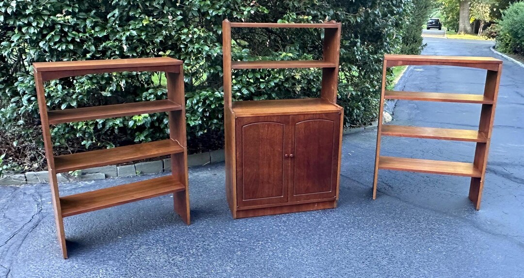 Mid Century Modern Bookshelf Book Shelf Modular Shelving Bar Storage ...