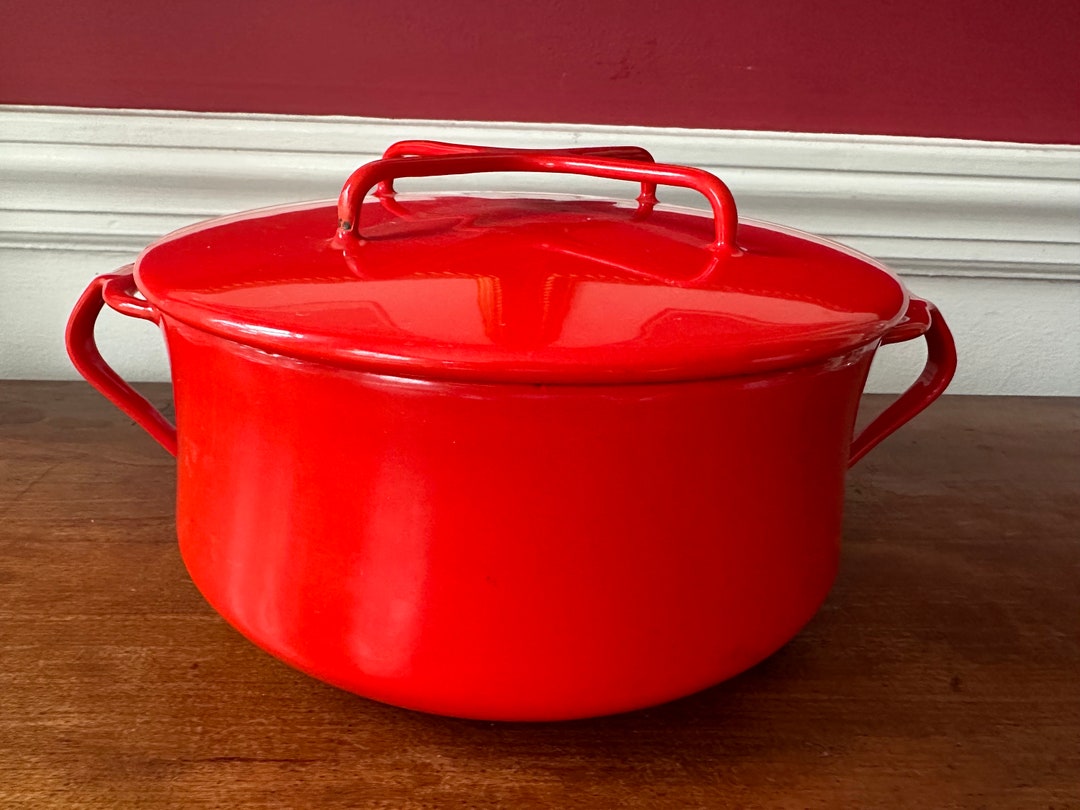 Vintage Dansk Design IHQ Kobenstyle Red Enamel 2 Qt Dutch Oven Denmark - Etsy