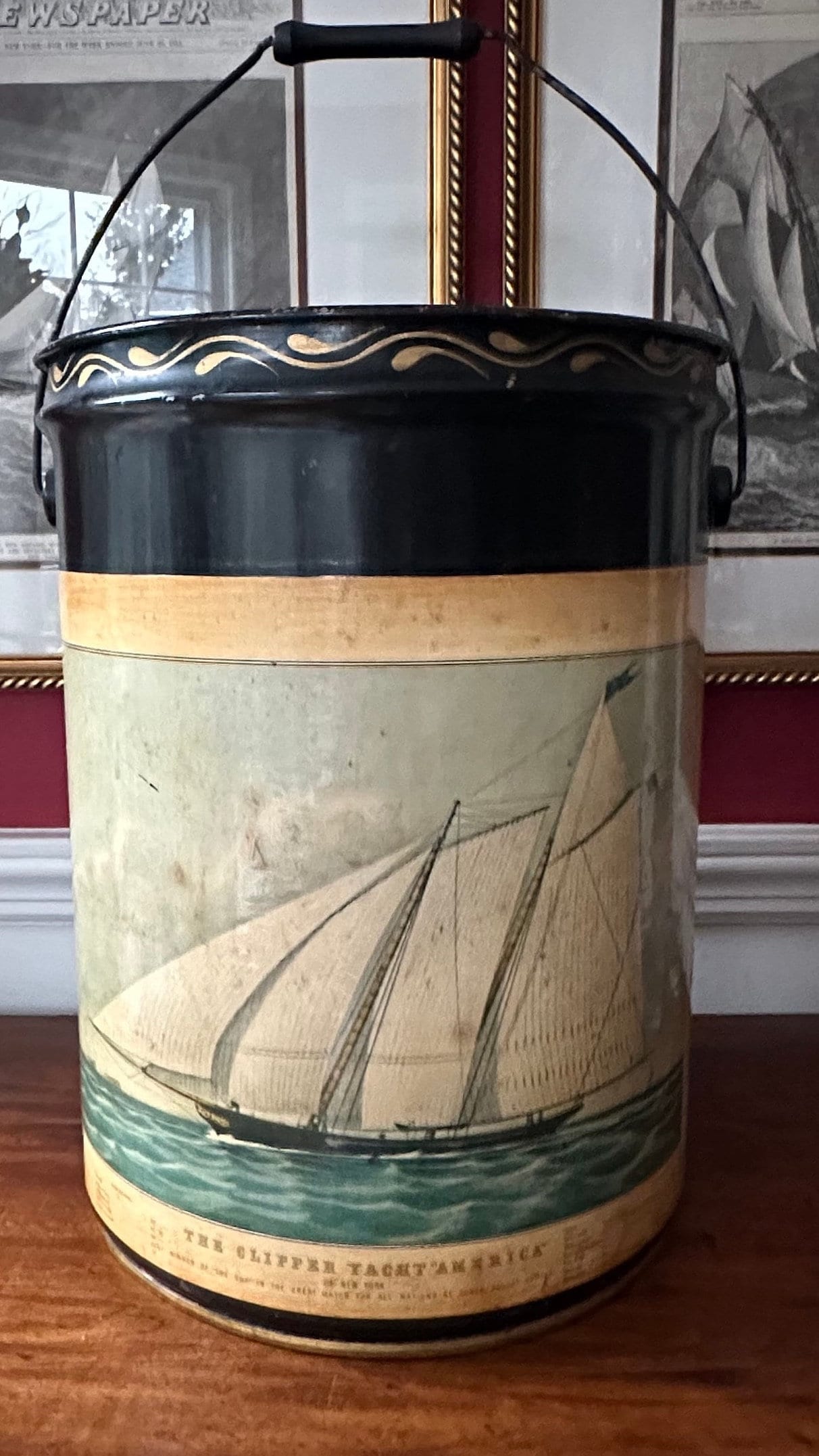Vintage Decoupage and Tole Painted Bucket - Etsy