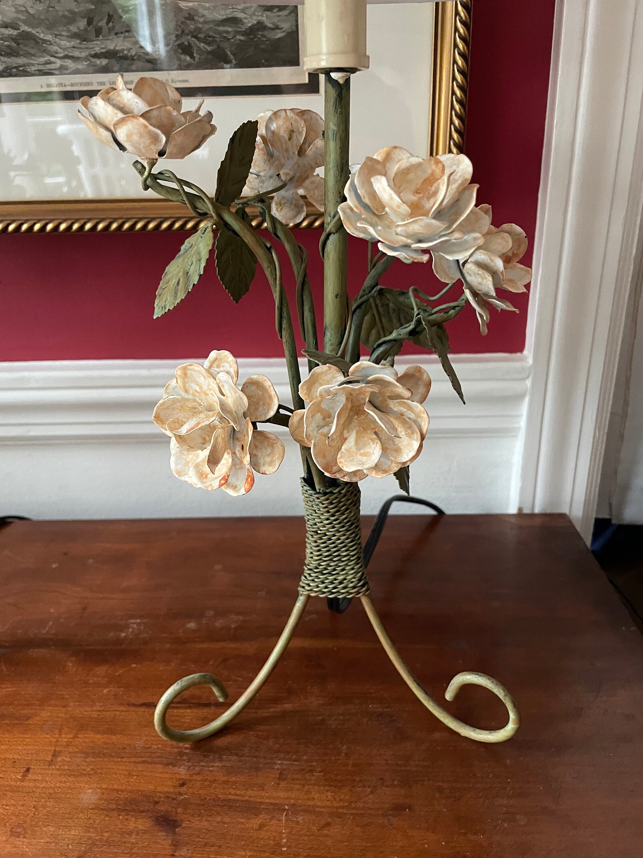 Vintage Tole Lamps A Pair - Etsy