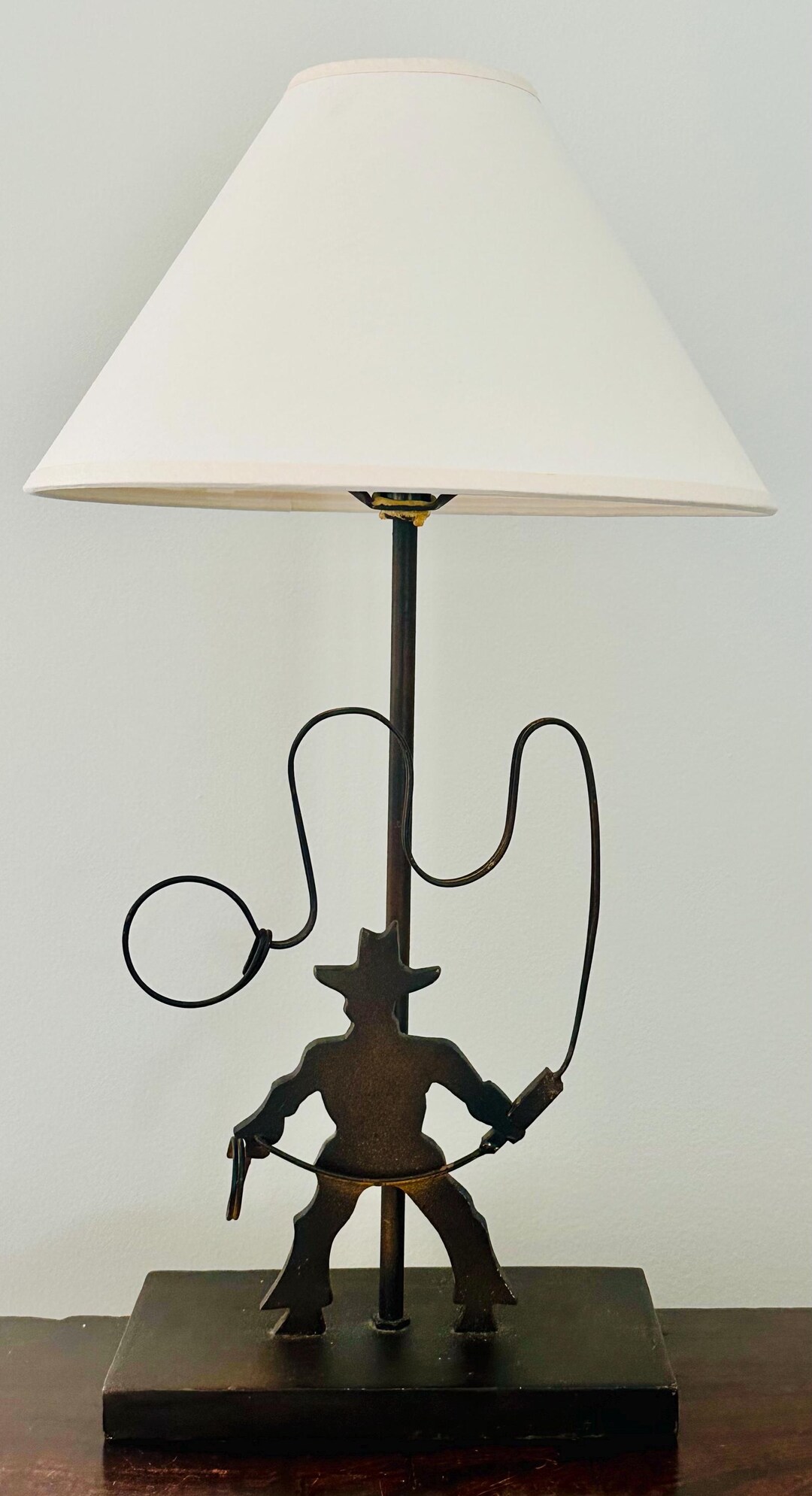 Whimsical Metal Cowboy Lamp - Etsy