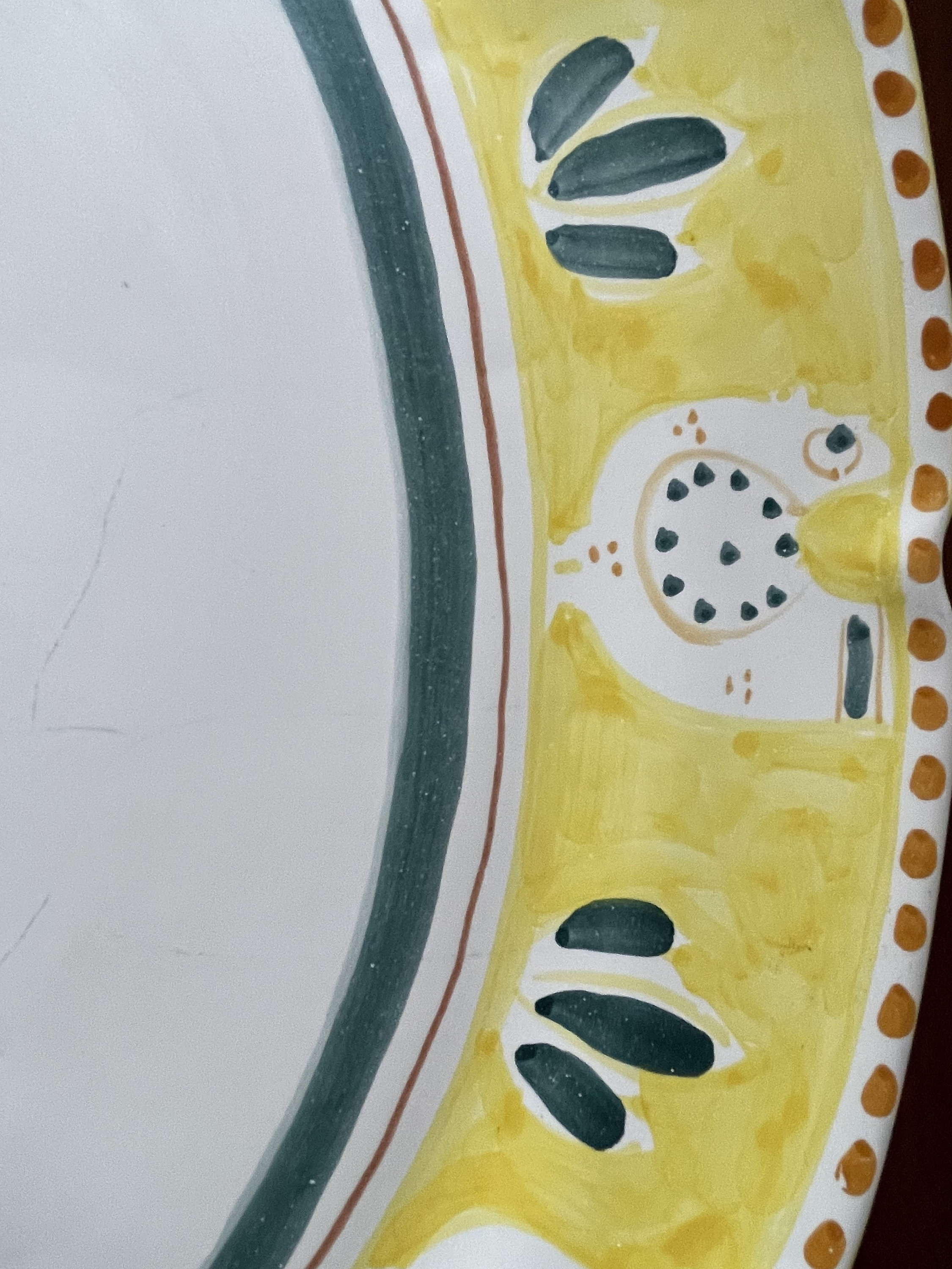 Vietri Campagna Chicken Casafina Italy Yellow Oval Platter With Orange ...