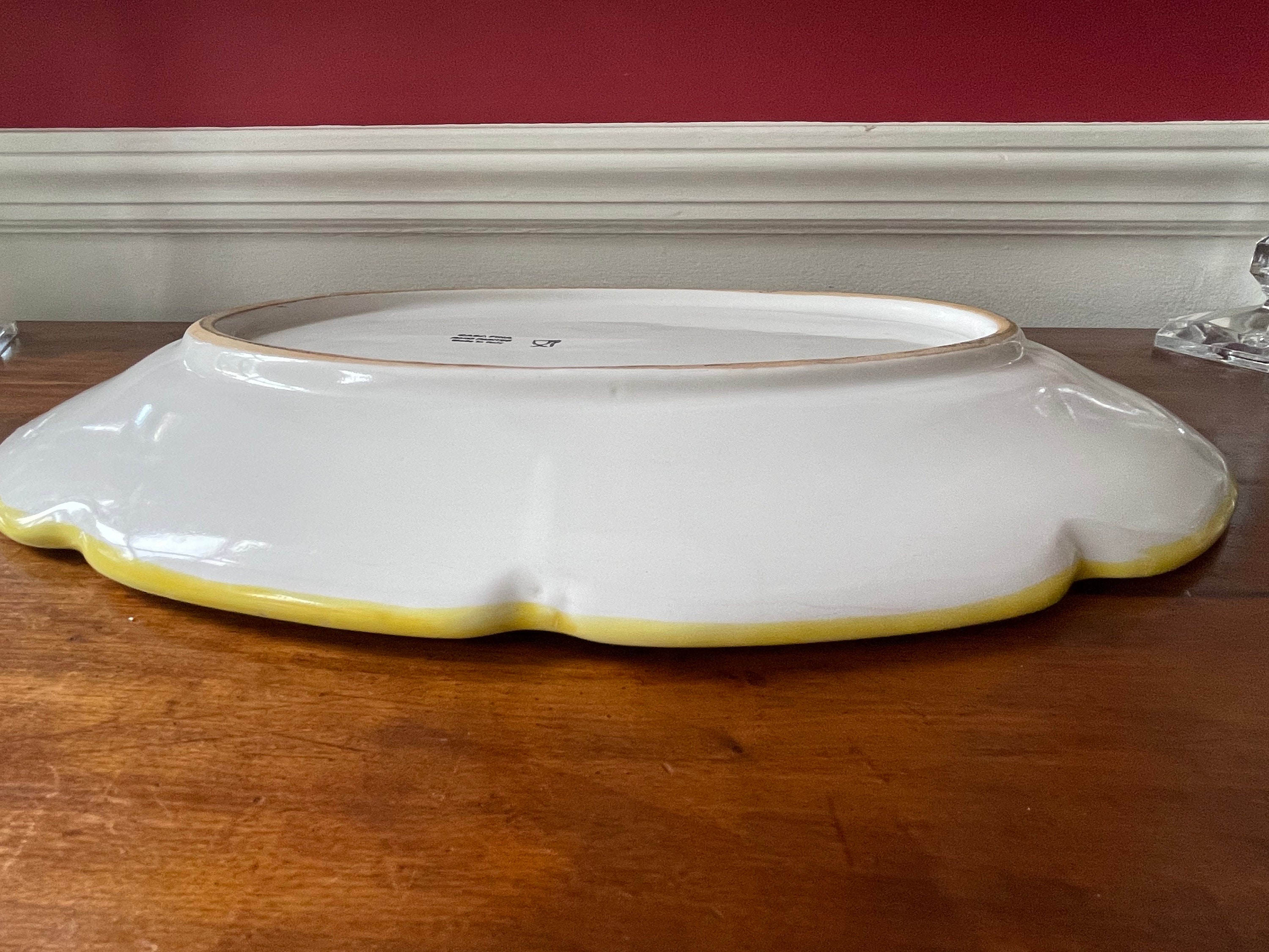 Vietri Campagna Chicken Casafina Italy Yellow Oval Platter With Orange ...