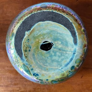 Craig Zweifel Iridescent Hand Blown Studio Art Glass Bowl Signed Dated ...