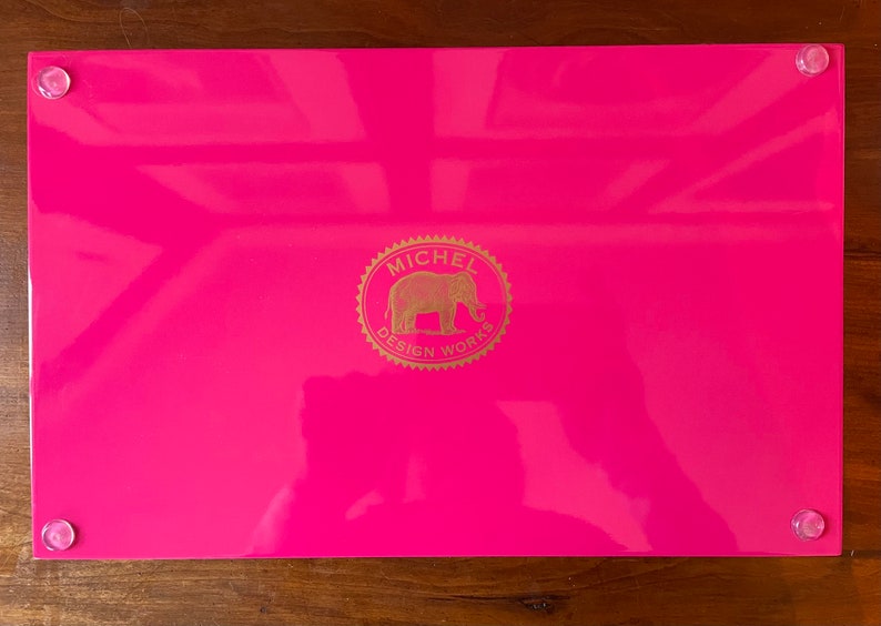 Decoupage Pink Lacquered Gallery Tray Botanical Theme - Etsy