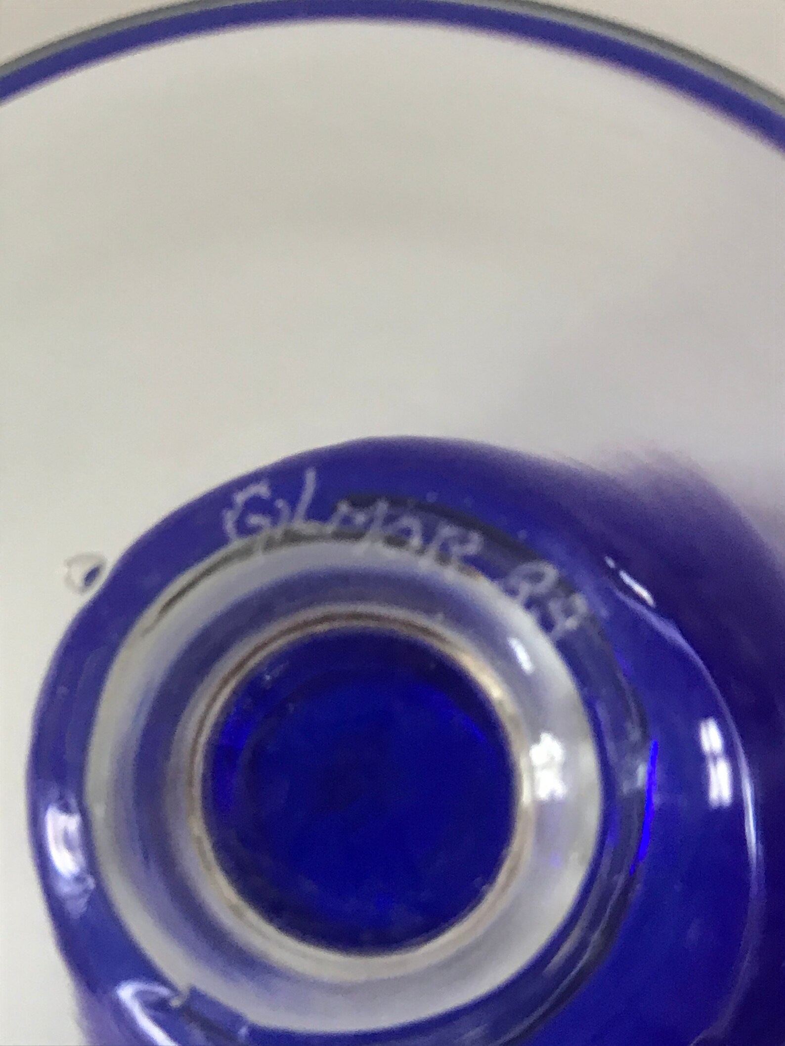 John Gilmor '85 New York Studio Art Glass Cobalt Wine | Etsy