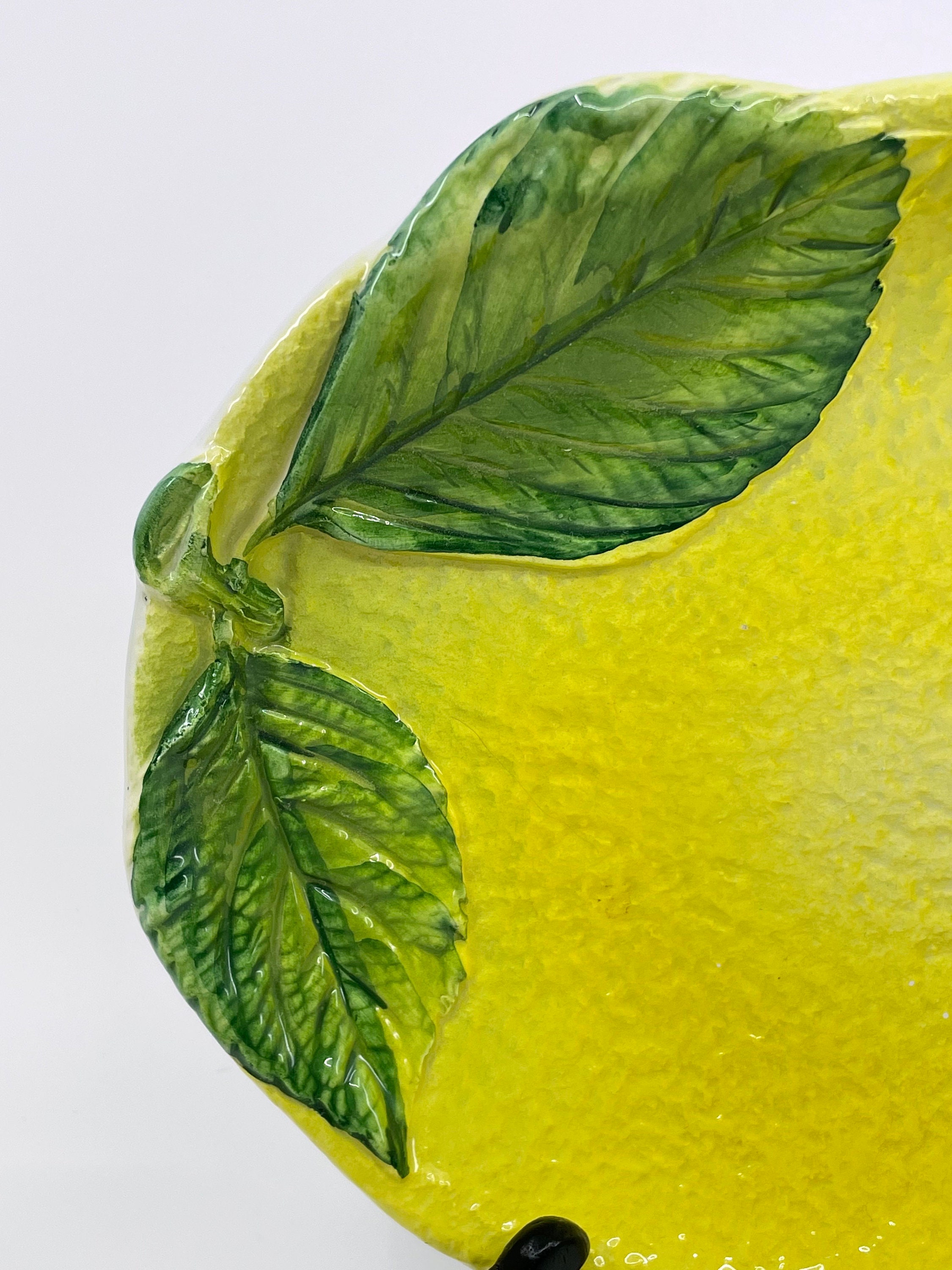 Vintage Italian Lemon Pottery Pitcher and Snack Plate - Etsy