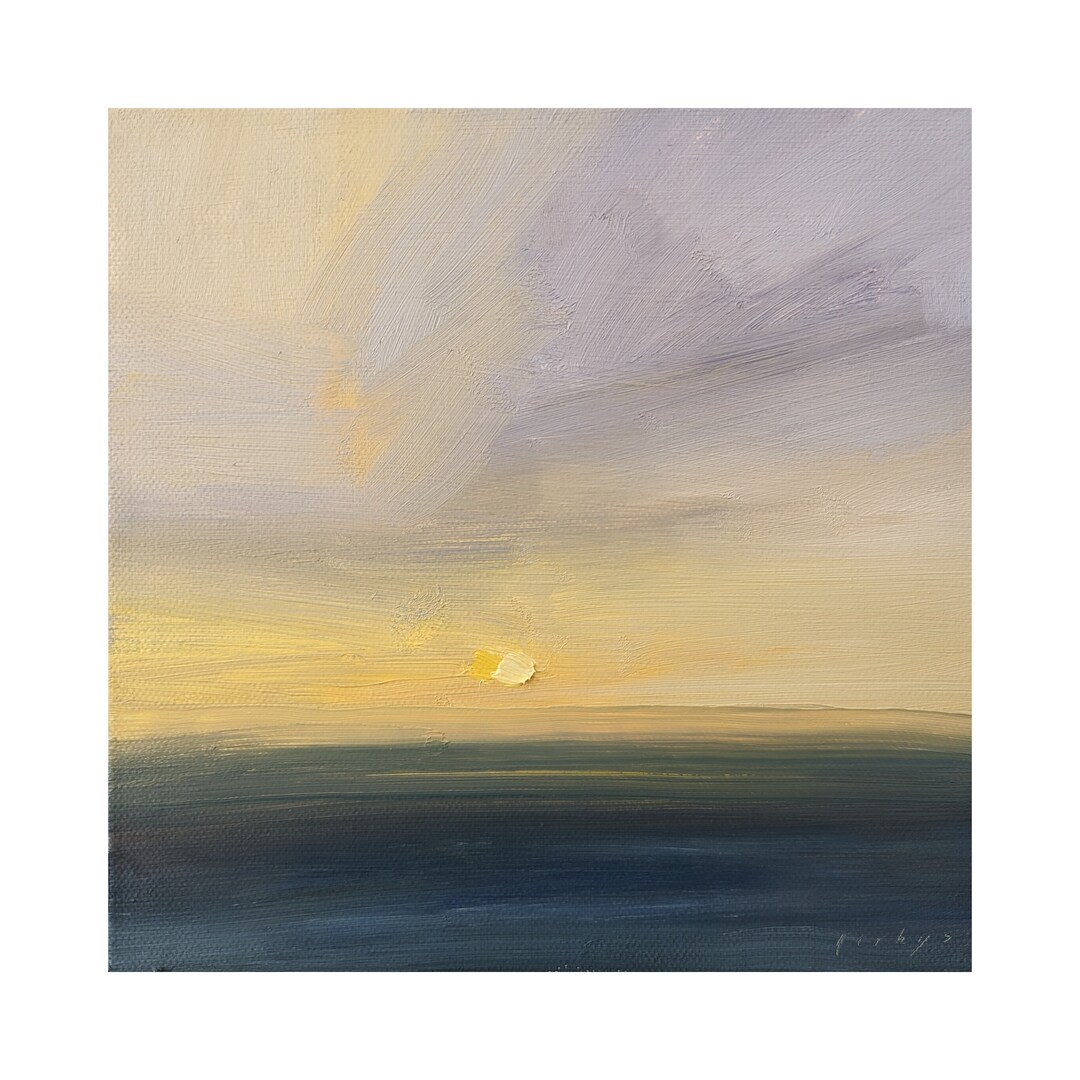 Soundwave - Original Sunset Seascape Oil Painting on Canvas Board by ...