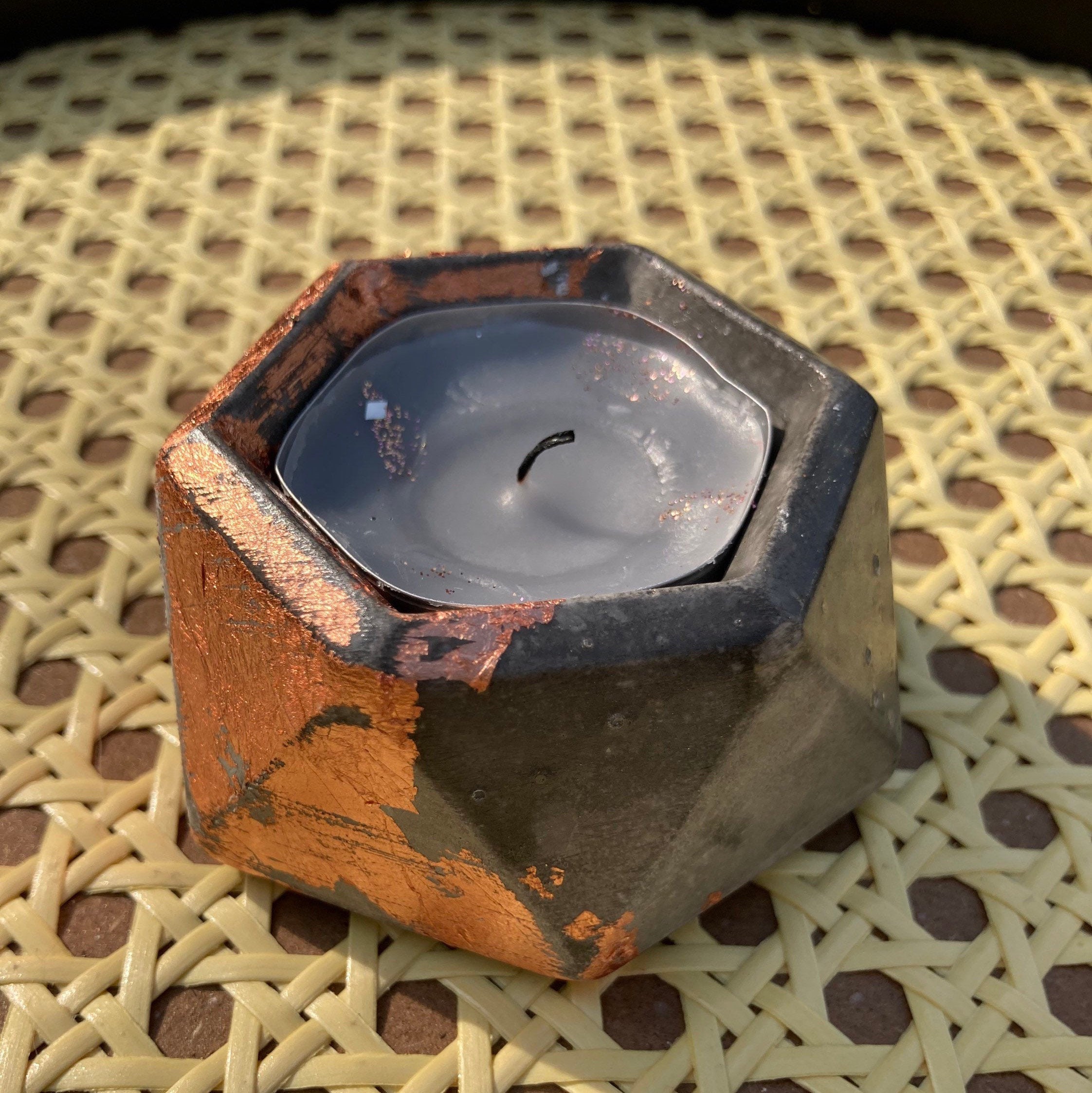 Handmade Tealight Candle Holder Resin Geometric - Etsy