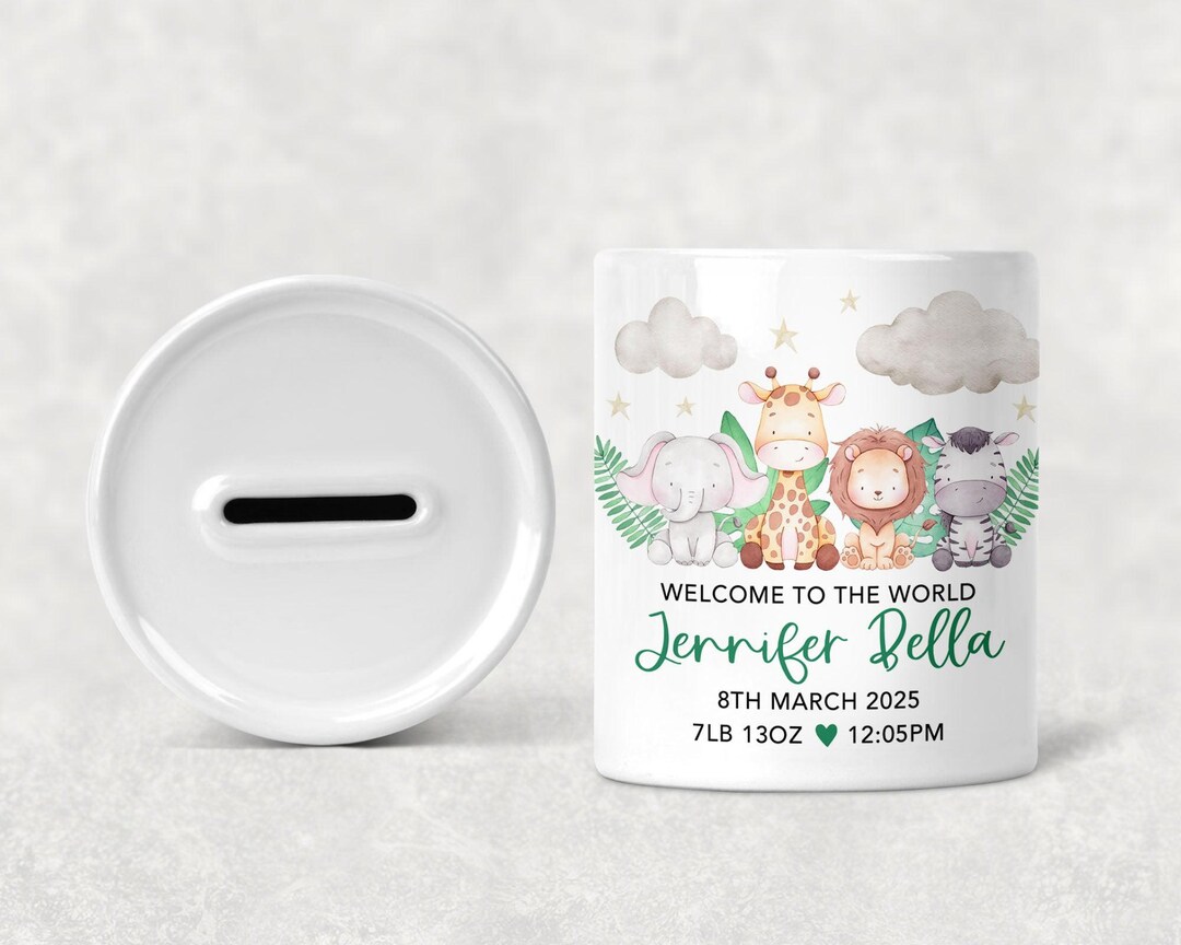 Personalised Welcome Baby Money Box - Welcome Baby Gift - Newborn Baby ...