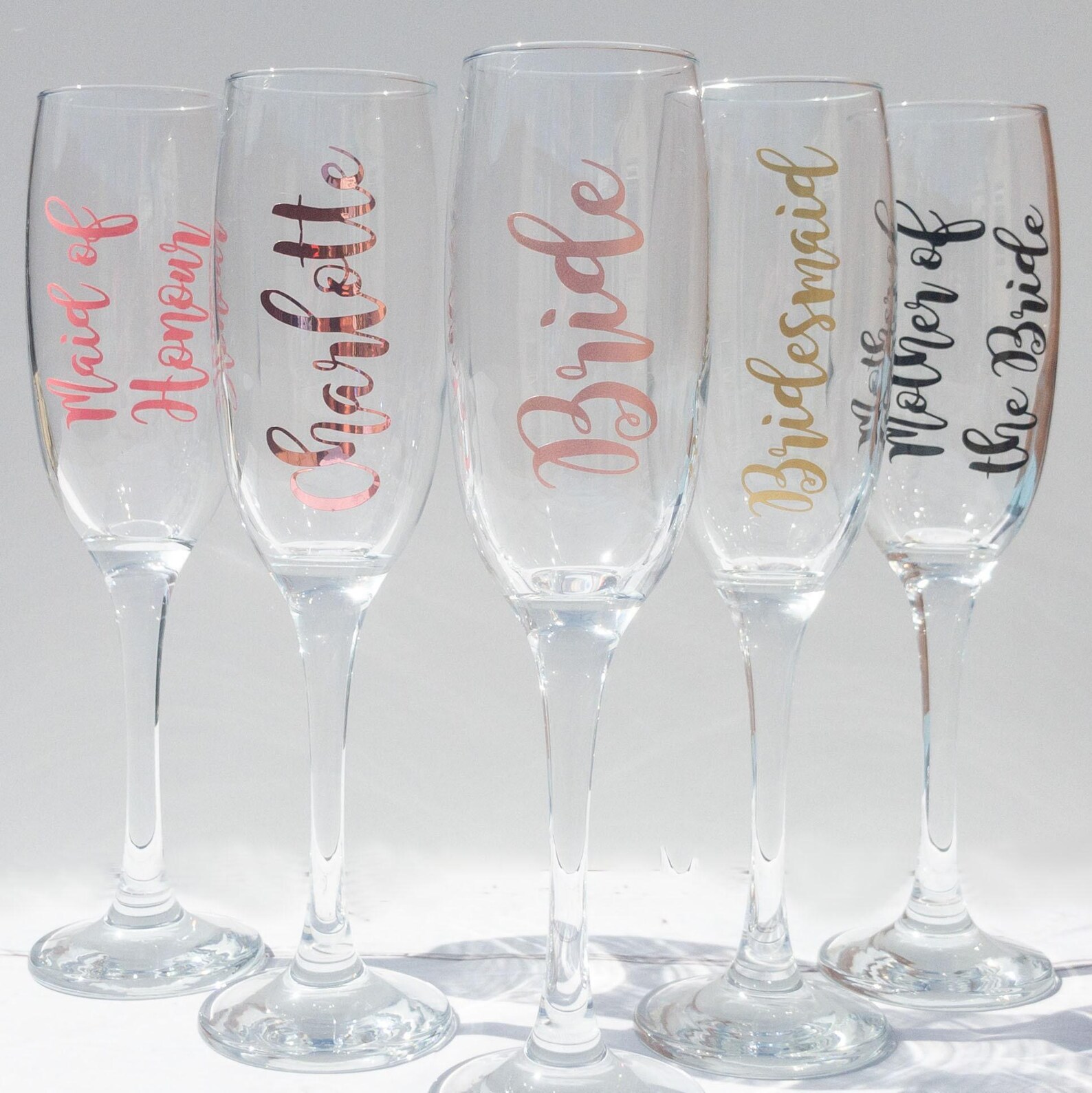 DIY Wedding Decals Champagne Flute, Wedding Vinyl Champagne Flutes ...