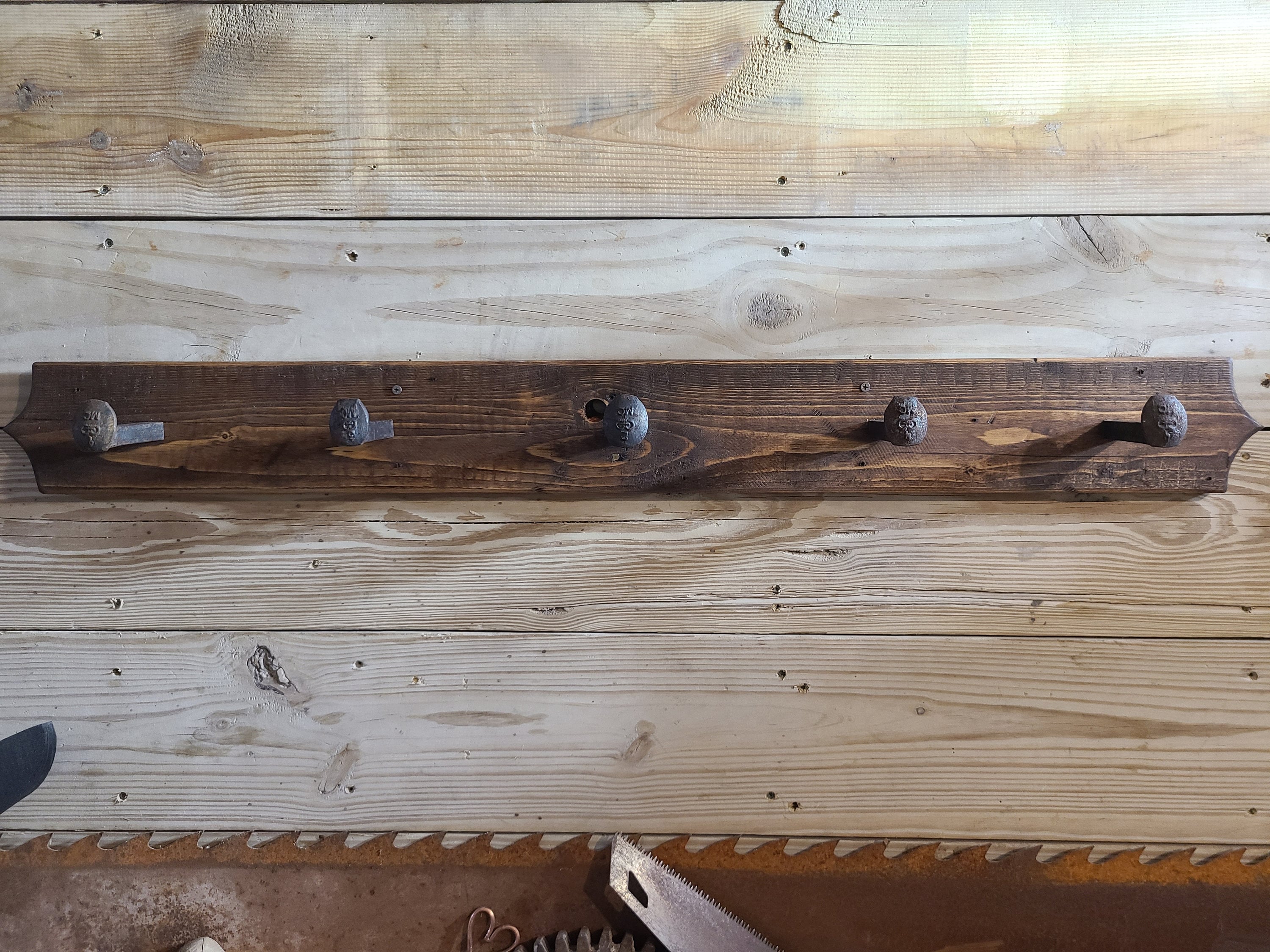 Rustic Farmhouse Railway Garment and Gear/ Wall Mounted Coat Rack. - Etsy