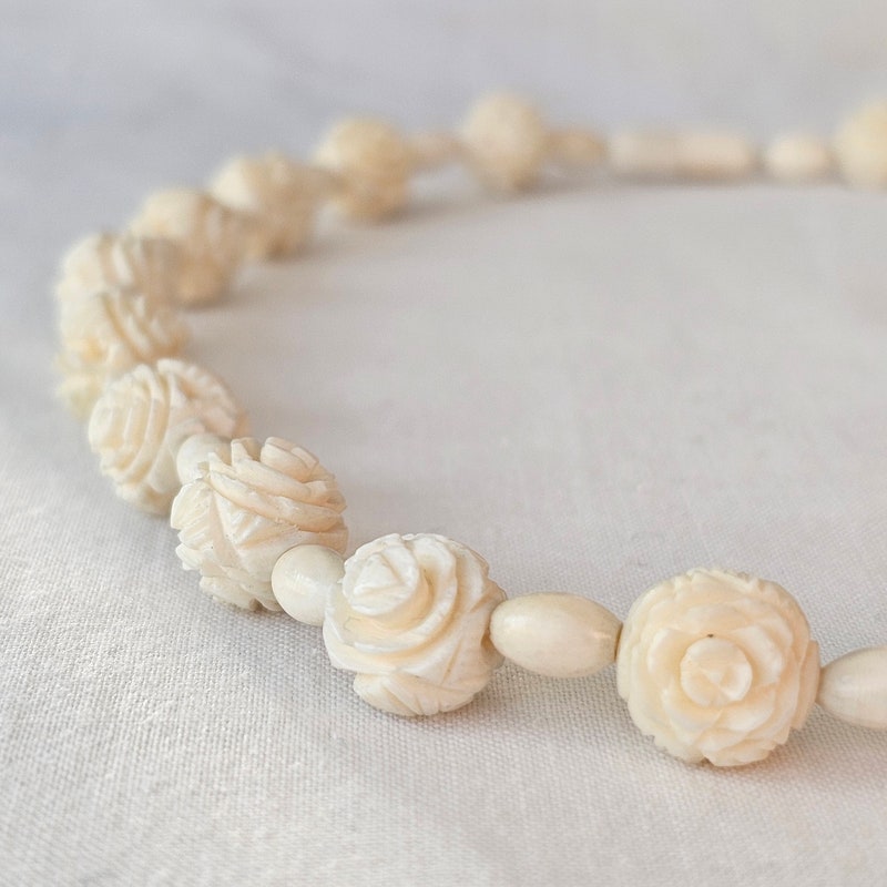 Ivory Rose Necklace - Etsy