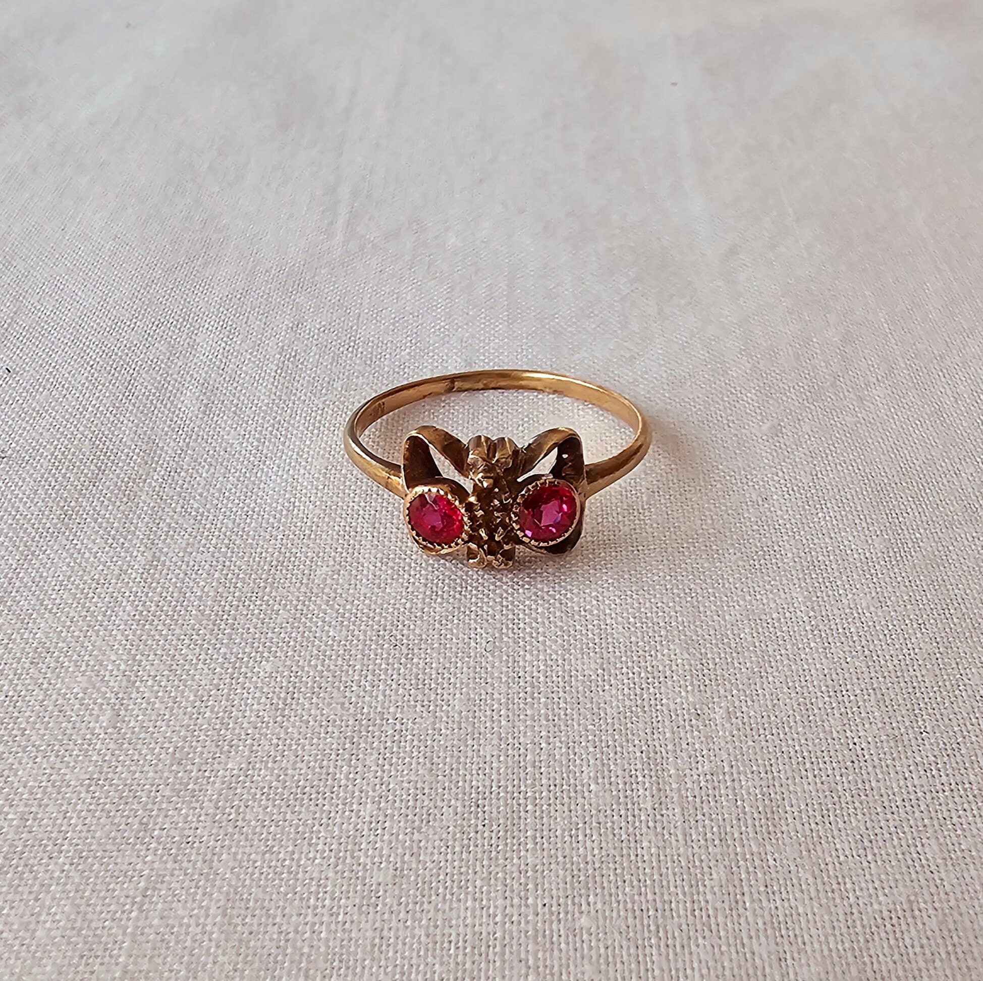 VINTAGE Ruby and Gold Butterfly Ring, 10k - Etsy