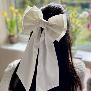 Off White Double Bow Hair Accessory for Women Bridal Hair Bow Wedding ...