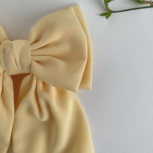 Pale Yellow Chiffon Double Hair Bow Sailor Bow Accessory for Girl Small ...