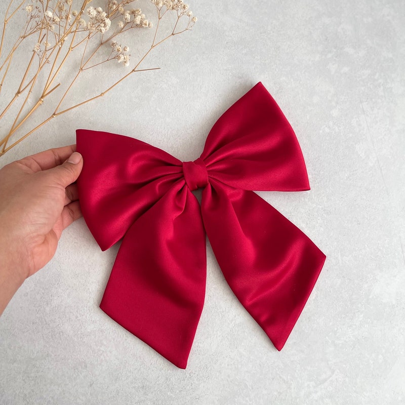 Big Red Hair Bow - Etsy