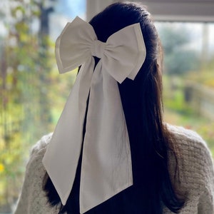 Off White Double Bow Hair Accessory for Women Bridal Hair Bow Wedding ...