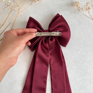 Light Blue Satin Double Hair Bow for Bachelorette Party Bridesmaid Bow ...