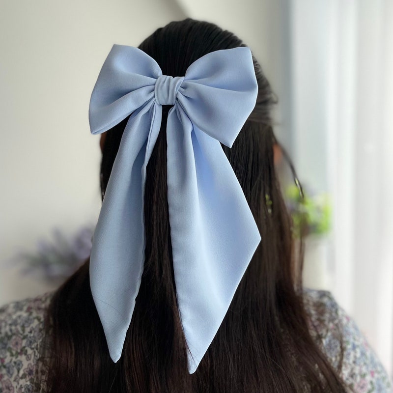 Light Blue Hair Bow - Etsy UK