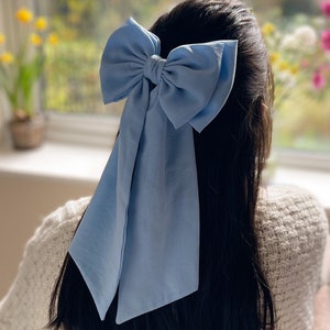 Light Blue Double Hair Bow Accessory for Women Sky Blue Hair Bow ...