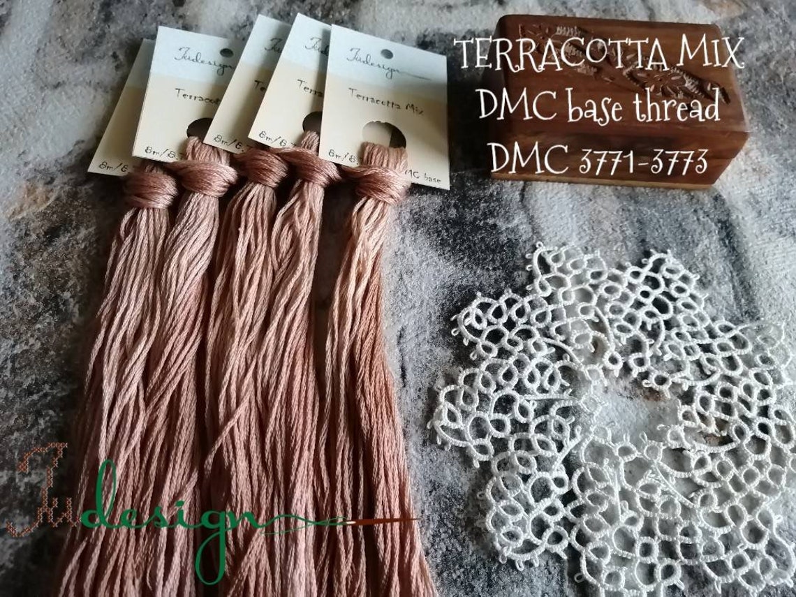 Hand Painted Cotton Floss TERRACOTTA MIX Hand Dyed Thread for - Etsy