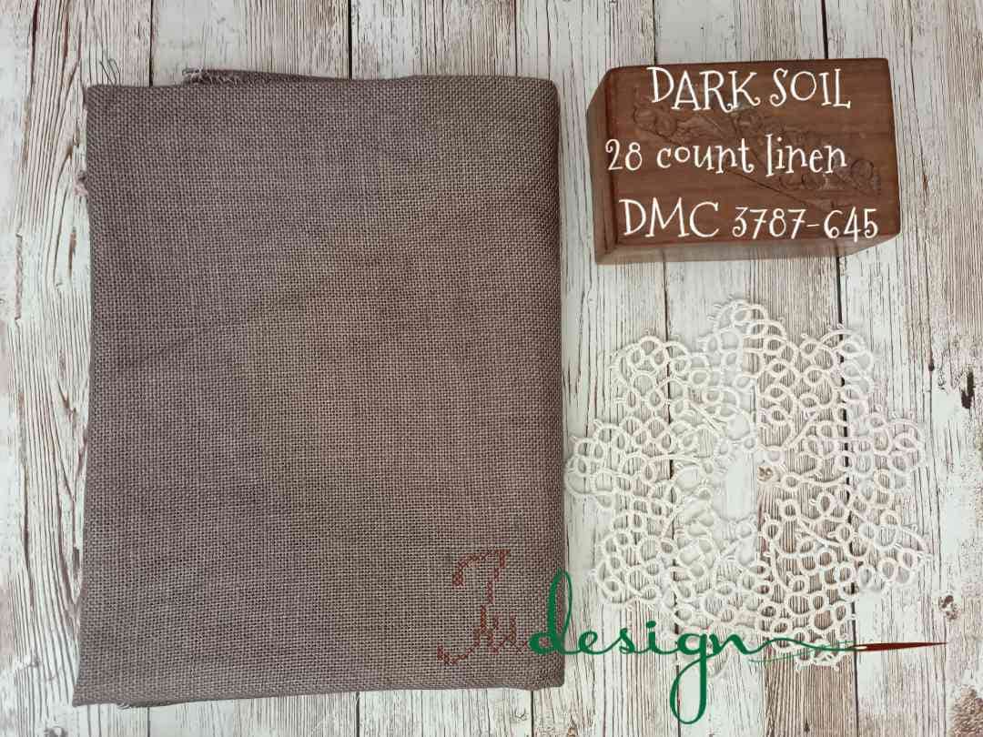 28 Count DARK SOIL Hand Dyed Linen for Cross Stitch, Hardanger ...