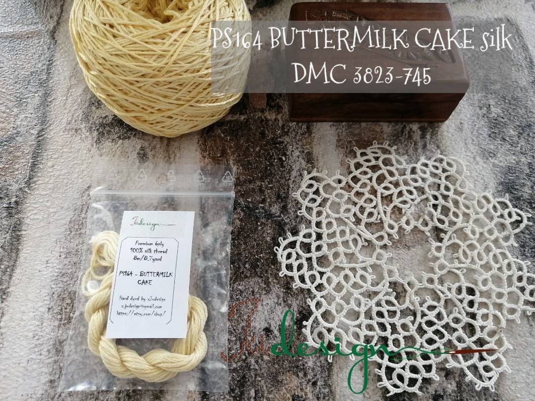 Hand Dyed Stranded Silk Premium Floss PS164 BUTTERMILK CAKE Hand Dyed ...
