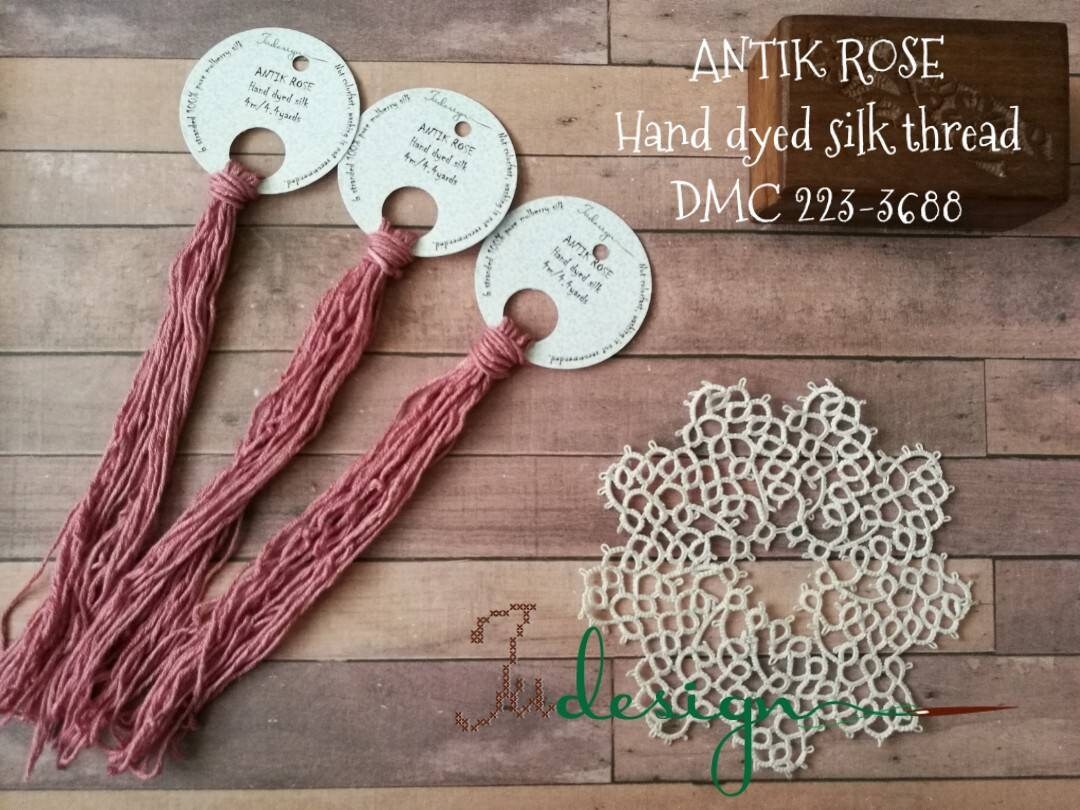 Hand Dyed Stranded Silk Floss ANTIK ROSE Hand Dyed Thread for ...