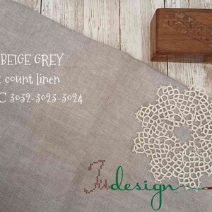 32 Count BEIGE GREY Hand Dyed Linen for Cross Stitch, Hardanger ...