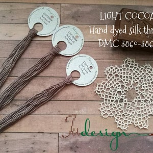 Hand Dyed Stranded Silk Floss LIGHT COCOA Hand Dyed Thread for ...