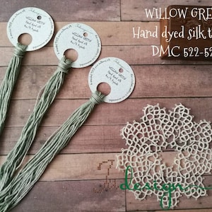 Hand Dyed Stranded Silk Floss WILLOW GREEN Hand Dyed Thread for ...