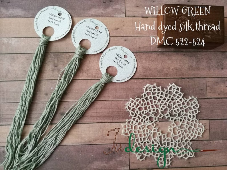 Hand Dyed Stranded Silk Floss WILLOW GREEN Hand Dyed Thread for ...