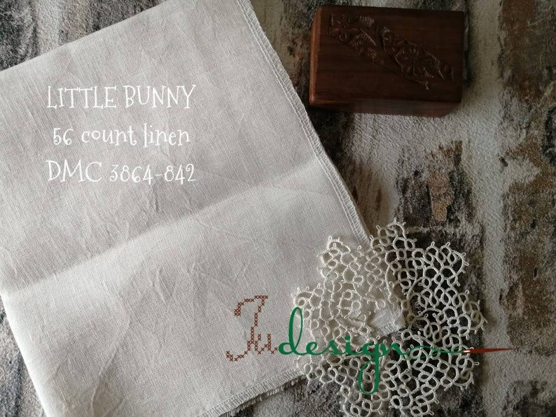 56 count LITTLE BUNNY hand dyed linen for cross stitch | Etsy