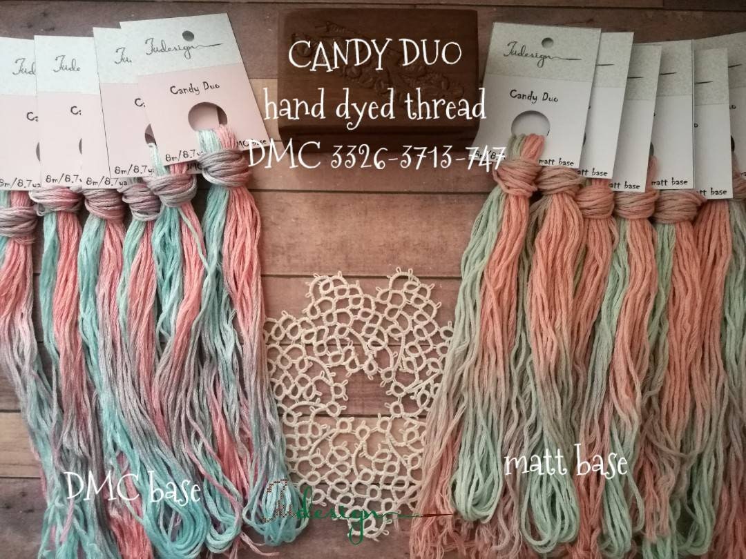 Hand Painted Cotton Floss CANDY DUO Hand Dyed Thread for | Etsy