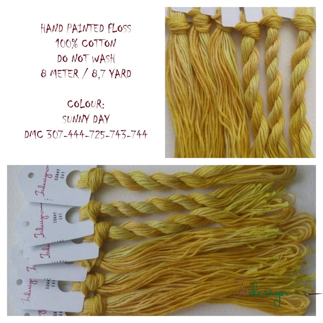 Hand Painted Matt Cotton Floss 'SUNNY DAY' Hand Dyed Thread for ...