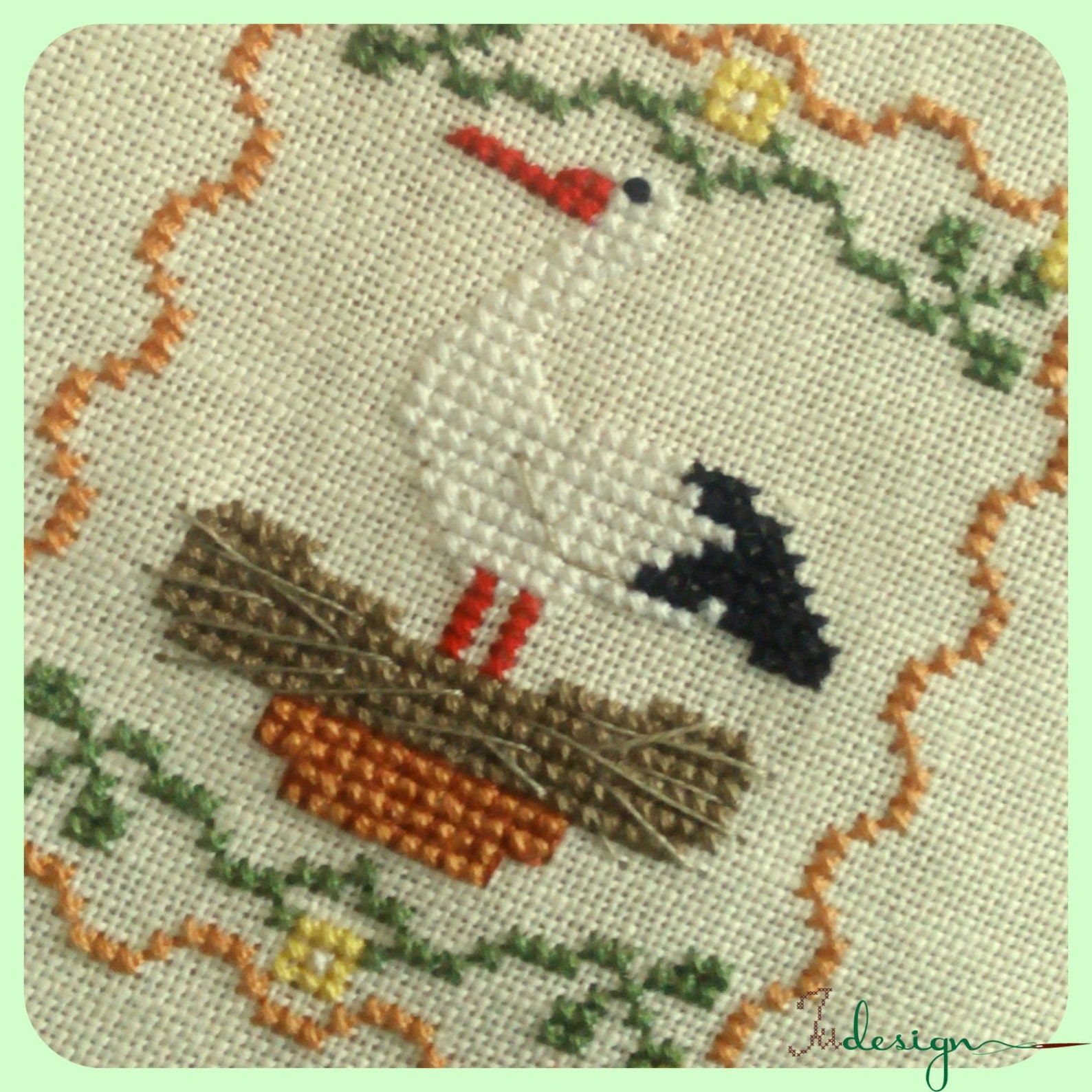 My Little Stork Cross Stitch Pattern - Etsy