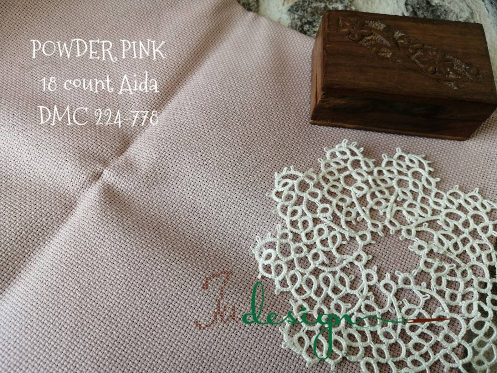 18 Count POWDER PINK Hand Dyed Aida for Cross Stitch - Etsy