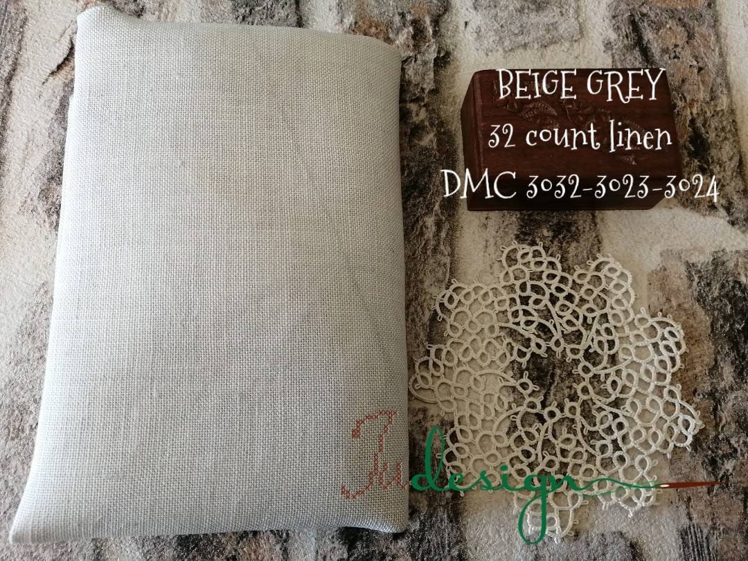 32 Count BEIGE GREY Hand Dyed Linen for Cross Stitch - Etsy