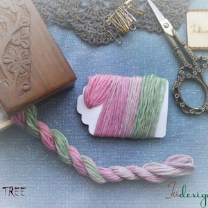 Hand Painted Matt Cotton Floss TEA TREE Hand Dyed Thread for Embroidery ...