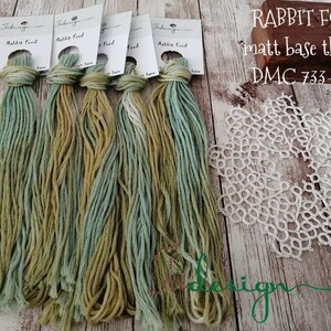 Hand Painted Matt Cotton Floss RABBIT FOOD Hand Dyed Thread for ...
