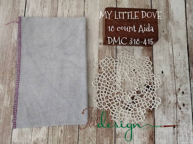 18 Count MY LITTLE DOVE Hand Dyed Aida for Cross Stitch, Hardanger ...