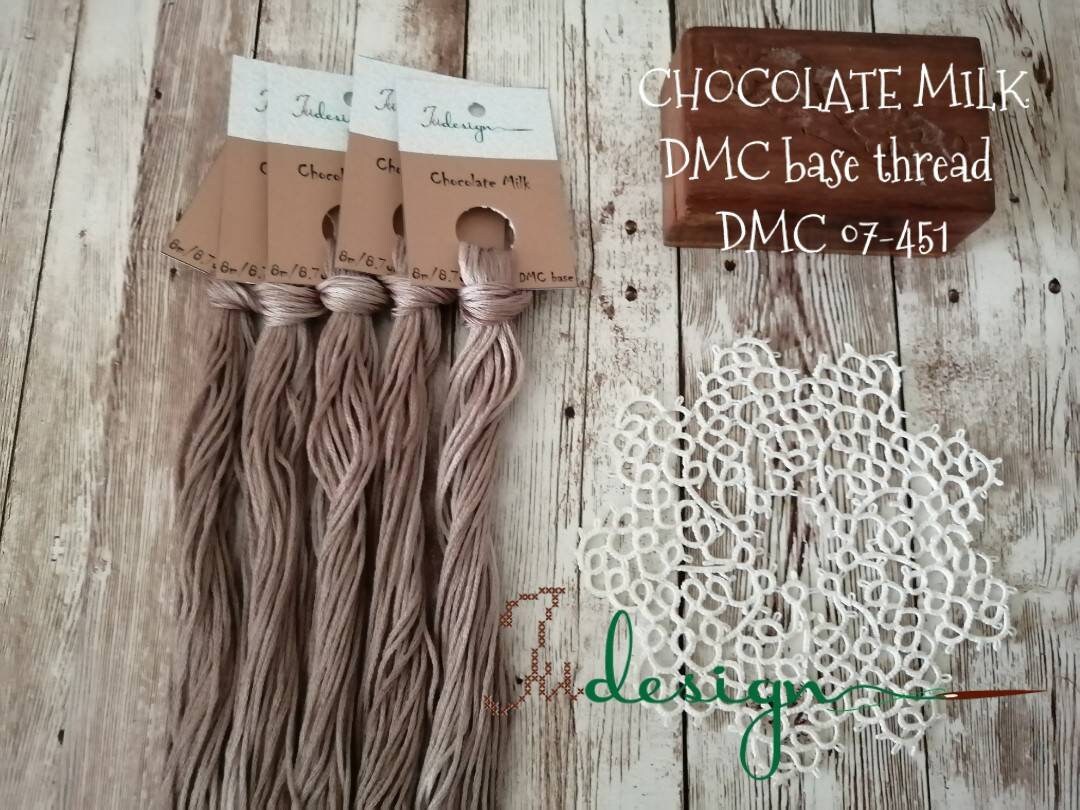 Hand Painted Cotton Floss CHOCOLATE MILK Hand Dyed Thread for ...
