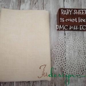 25 Count BABY SHEEP Hand Dyed Linen for Cross Stitch, Hardanger ...