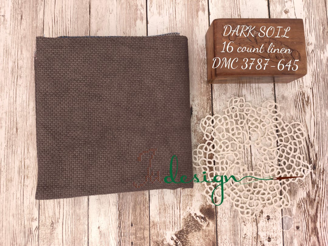16 Count DARK SOIL Hand Dyed Aida for Cross Stitch, Hardanger ...