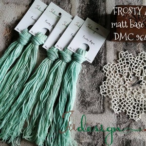 Hand Painted Matt Cotton Floss FROSTY AQUA Hand Dyed Thread for ...