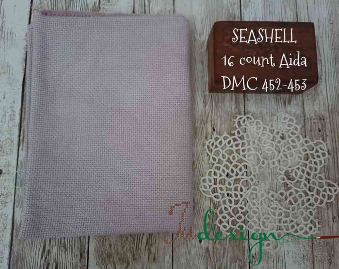 16 Count SEASHELL Hand Dyed Aida for Cross Stitch, Hardanger, Blackwork ...